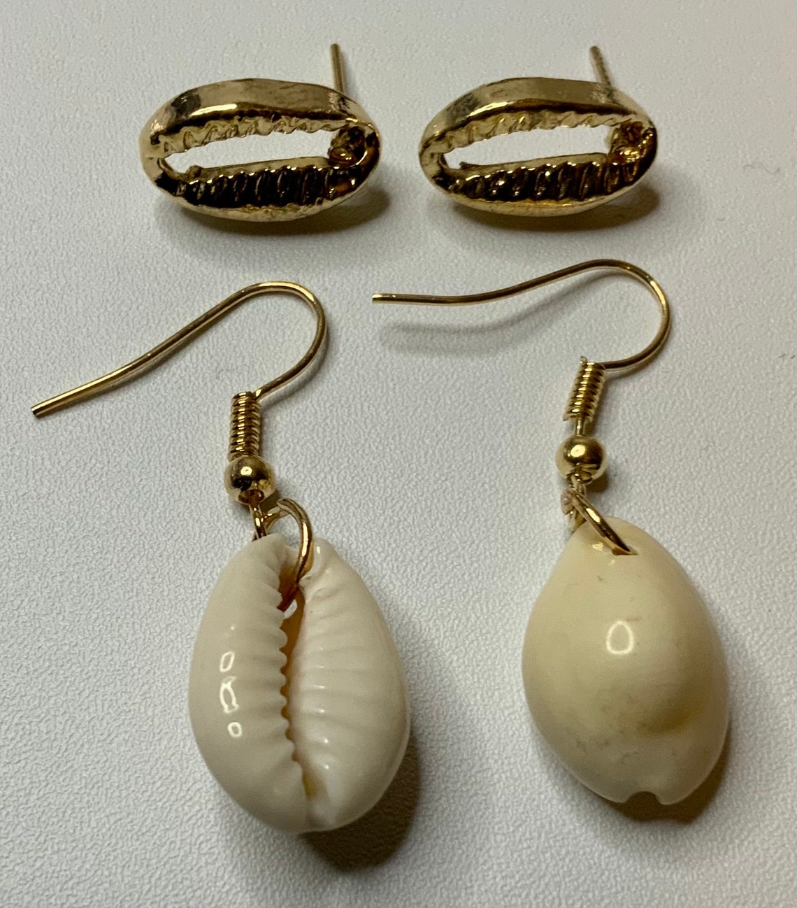 Shell Drop/dangle Earrings With Shell Studs 2 Pack Earrings. - Etsy ...
