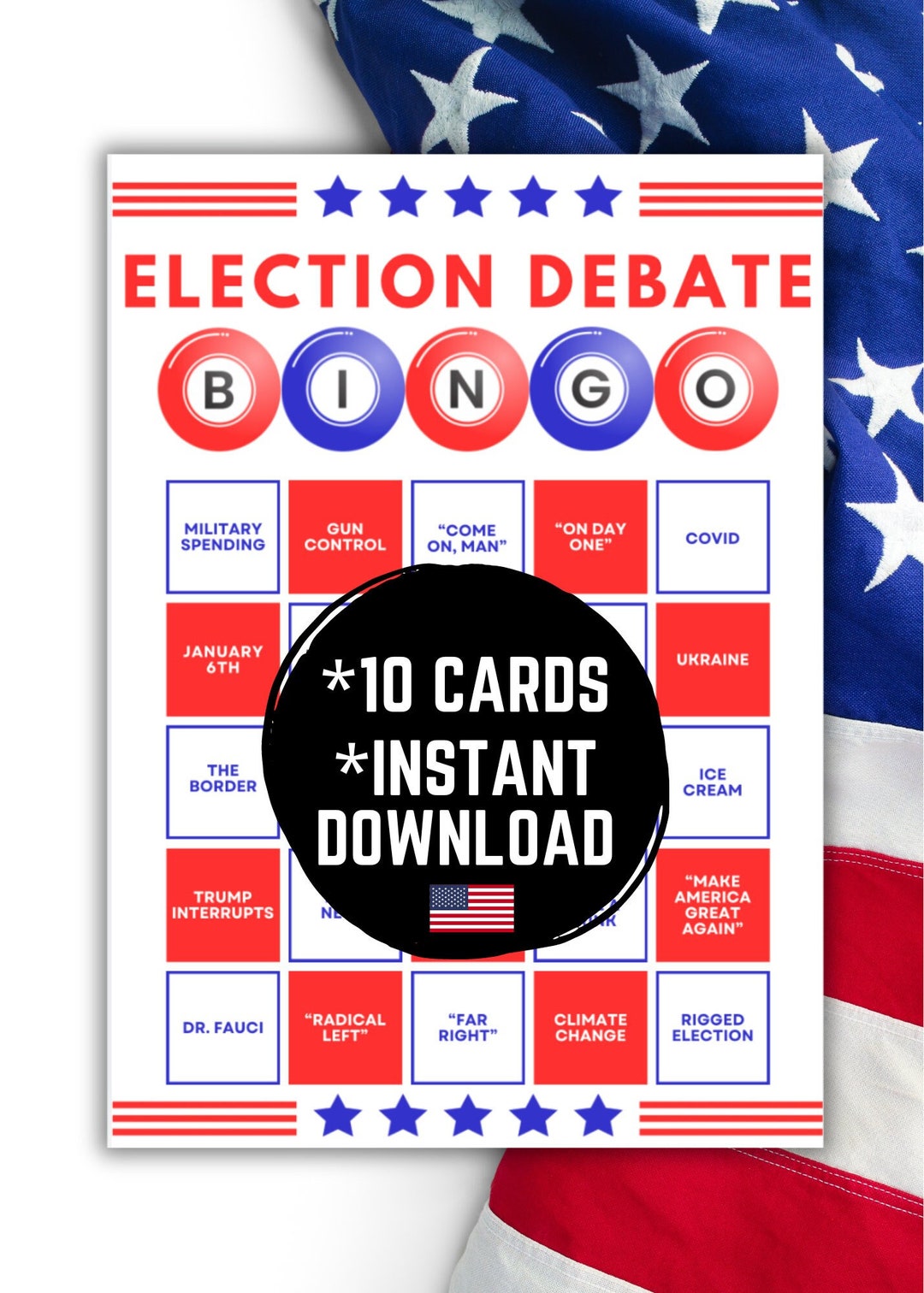 Election DEBATE Bingo Cards, 2024 Election Debate Bingo, Biden Vs Trump ...