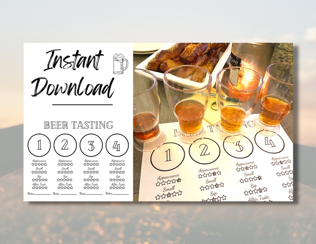 BEER Tasting Placemat - Printable Beer Tasting Scorecard - Beer ...