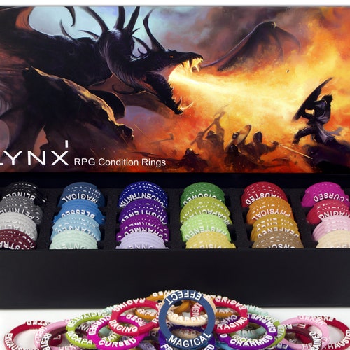 DND Miniatures Condition Rings With Box 96 Markers to Track - Etsy