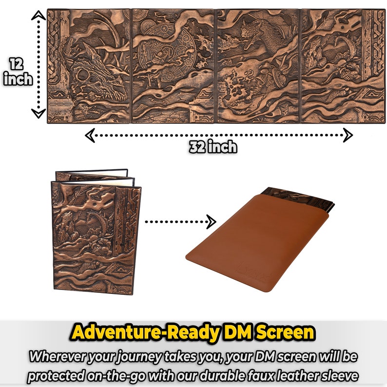 DND DM Screen 5e D&D Dungeon Master Screen 3D Faux Leather W - Etsy