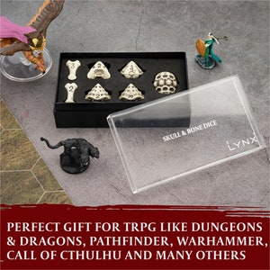 DND Dice Set - 7 Polyhedral Skull / Bone RPG Dice - Cool and Unique D20 ...