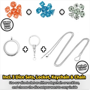 DND Dice Set Locket/keychain - 3 Mini Dice Sets Included. Perfect Rpg ...