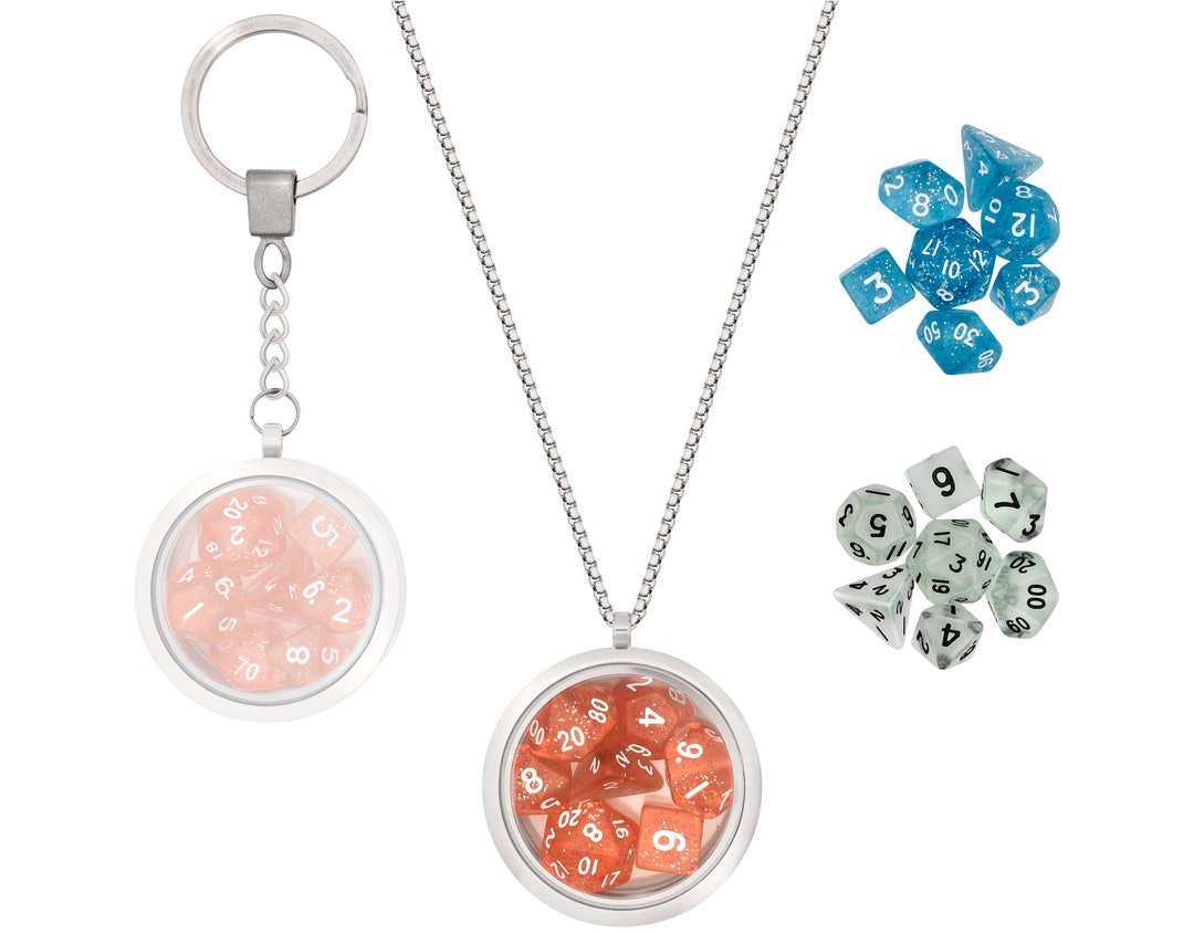DND Dice Set Locket/keychain - 3 Mini Dice Sets Included. Perfect Rpg ...