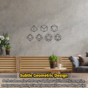 DND Decor - 7 Piece Wooden Dice Outline Wall Decoration - Dungeons and ...