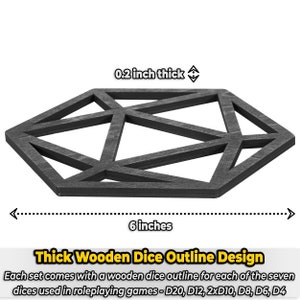 DND Decor - 7 Piece Wooden Dice Outline Wall Decoration - Dungeons and ...