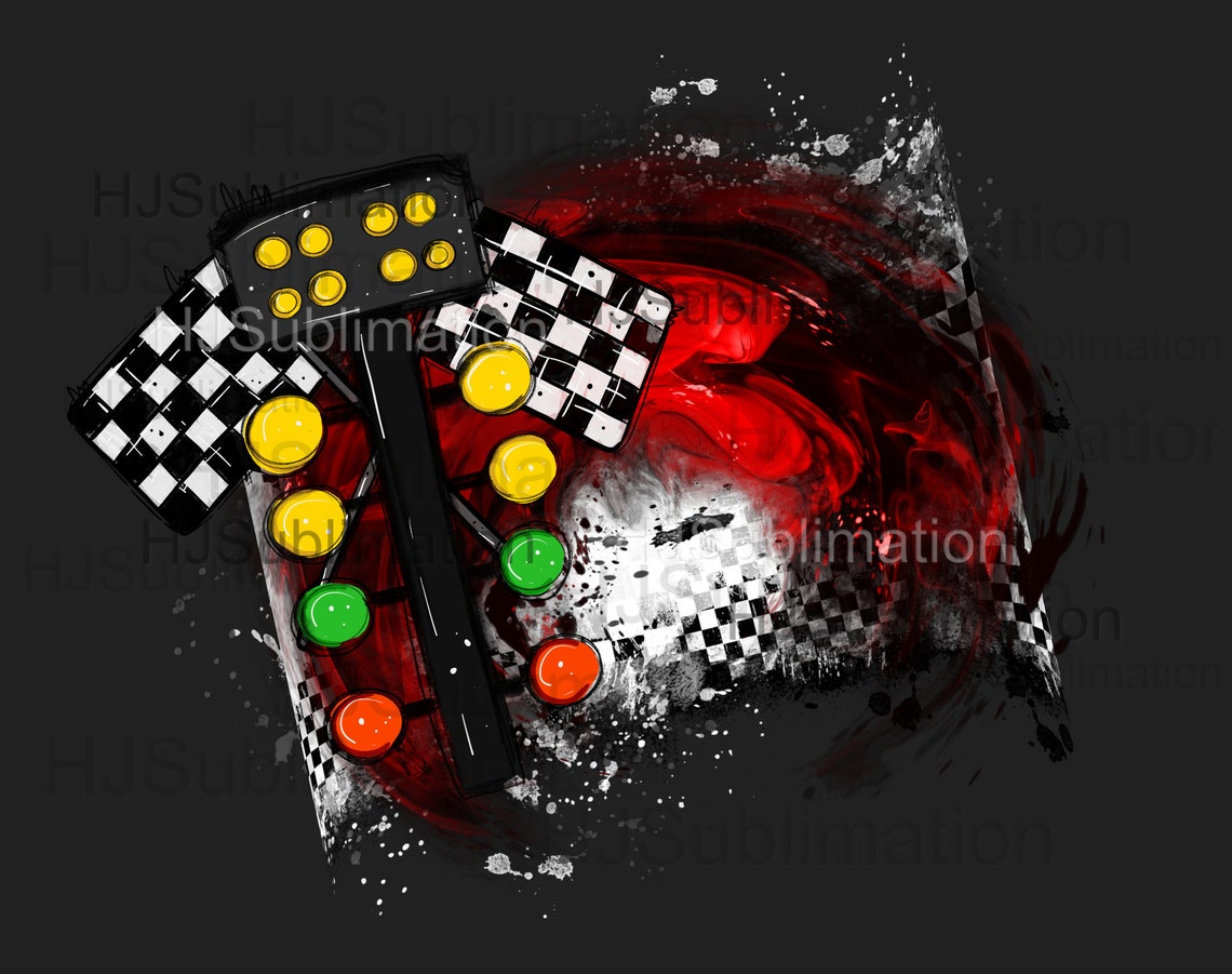 Drag Racing Start Light & Flags PNG / Grunge Motorsport Sublimation ...