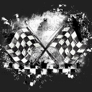 Distressed Checkered Flags PNG / Grunge Race Day Sublimation Design ...