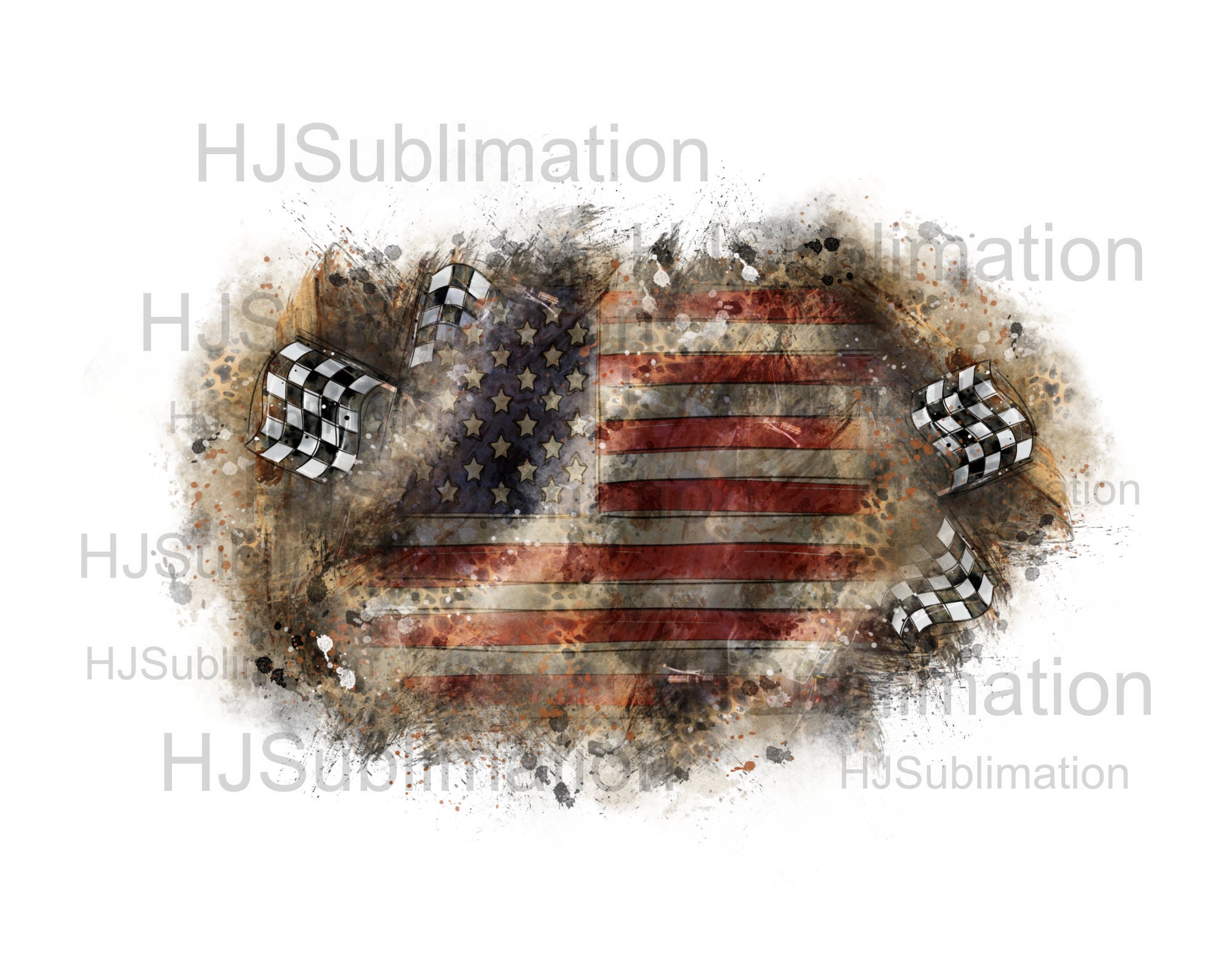 Checkered Flag and Grunge USA Flag Background Png.brush - Etsy