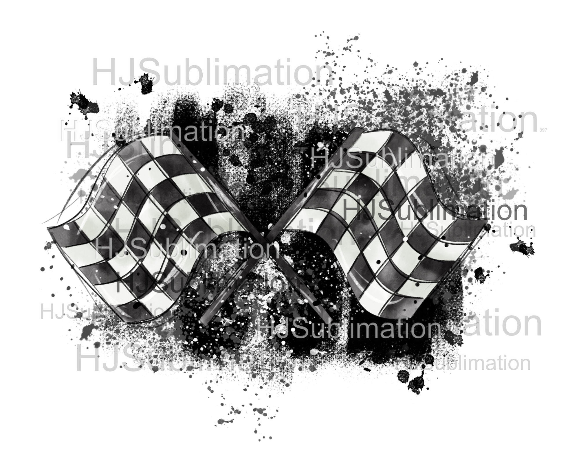 Checkered Flag Background Tattoo