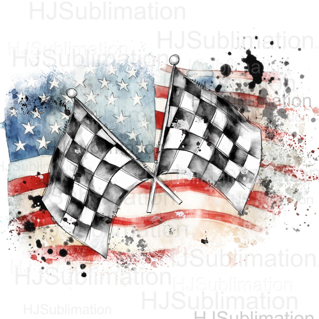 American Flag Racing Sublimation PNG | Checkered Flags Digital Design ...
