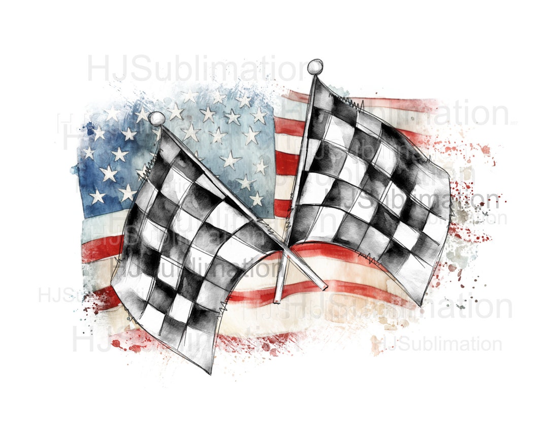 American Flag Racing Sublimation PNG | Checkered Flags Digital Design ...