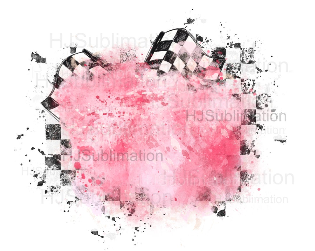 Pink Racing Checkered Flag PNG – Feminine Race Day Sublimation Design ...