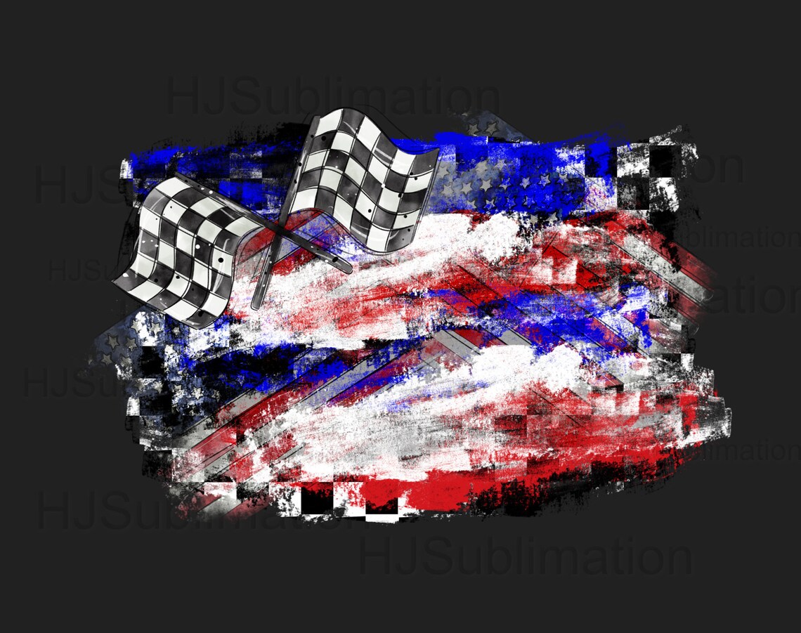 Checkered Flag and Grunge USA Flag Background Png.brush - Etsy