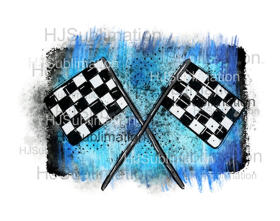 Blue Checkered Flag Background