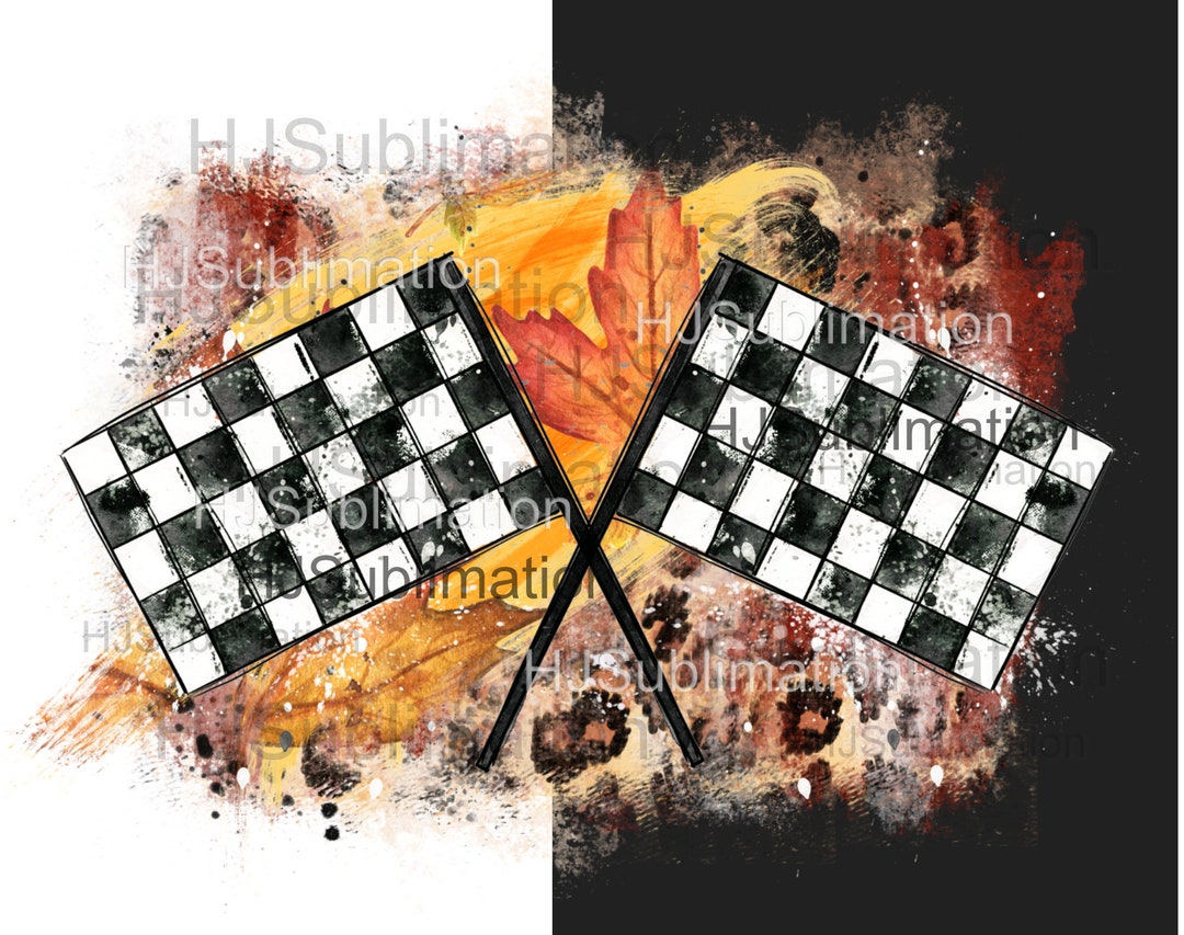 Autumn Racing Flags PNG – Fall Checkered Sublimation Design - Etsy