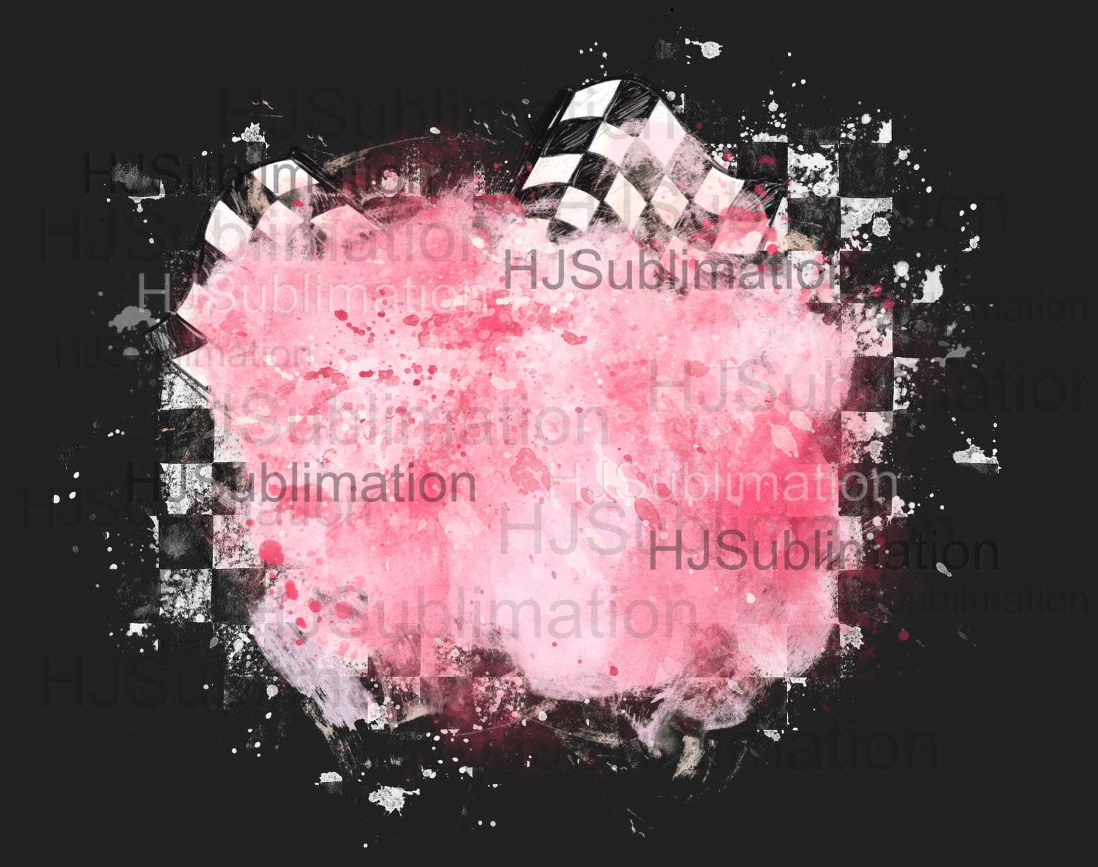 Pink Racing Checkered Flag PNG – Feminine Race Day Sublimation Design ...