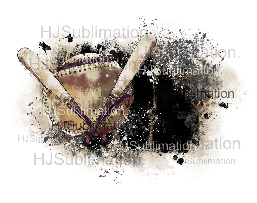 Distressed Baseball & Bats PNG / Grunge Sports Sublimation Design ...