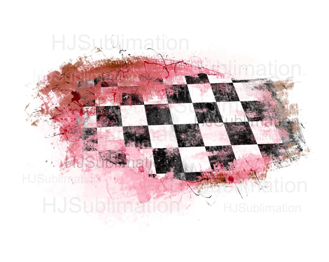 Pink Distressed Checkered Flag PNG / Grunge Racing Sublimation Design ...