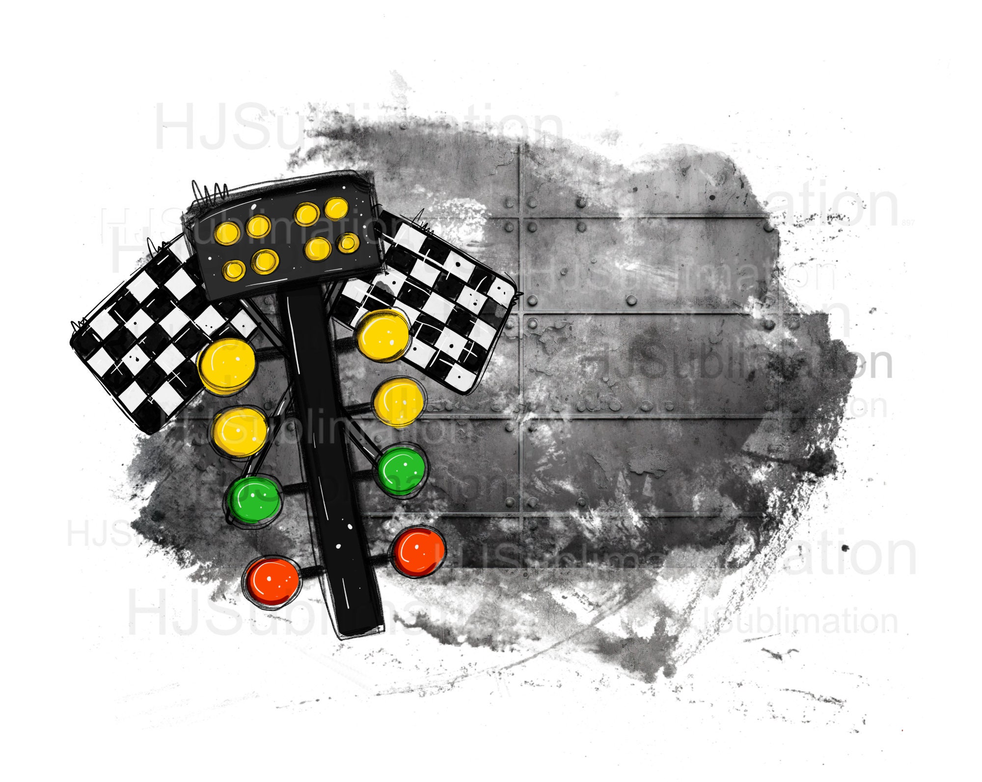 Drag Racing Lights PNG, Checkered Flags Black Grunge Sublimation Design ...