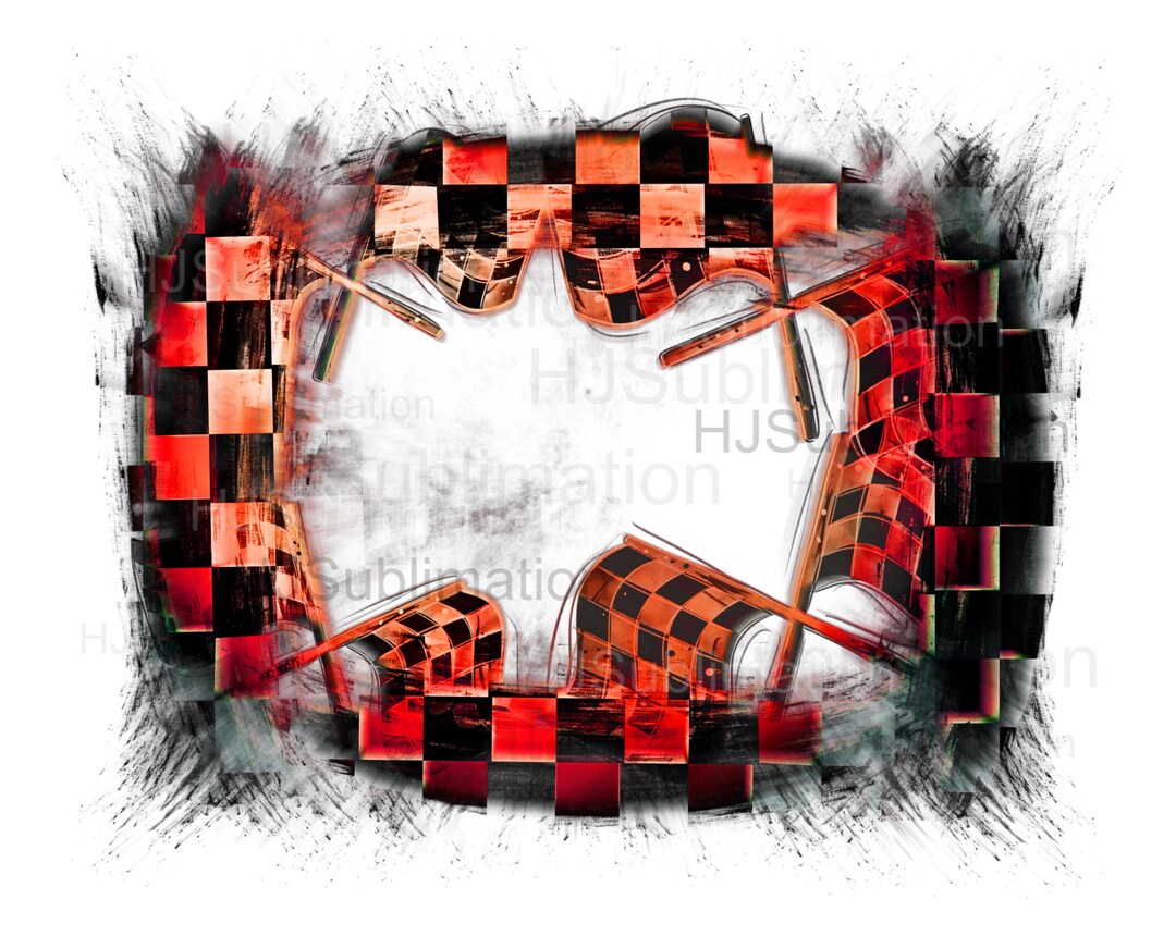 Red Checkered Flag Race Frame PNG / Grunge Motorsport Border ...