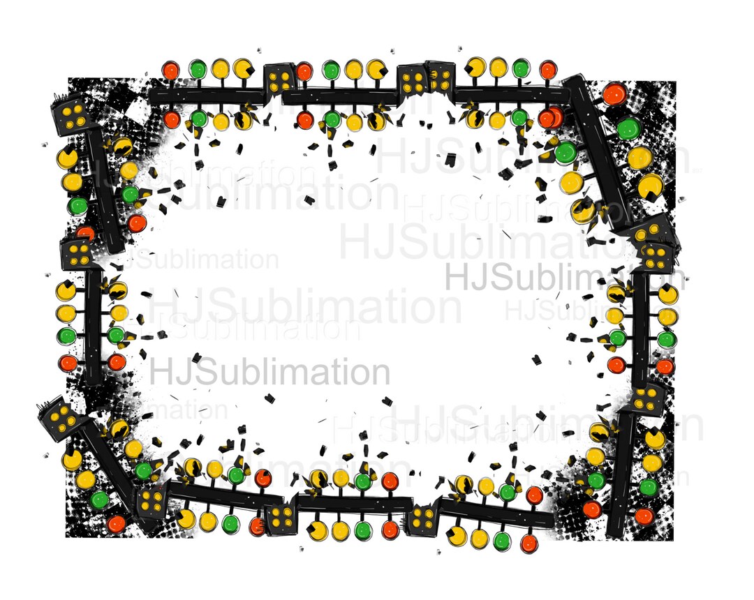 Drag Racing Traffic Light Frame Sublimation Design | Digital Border ...