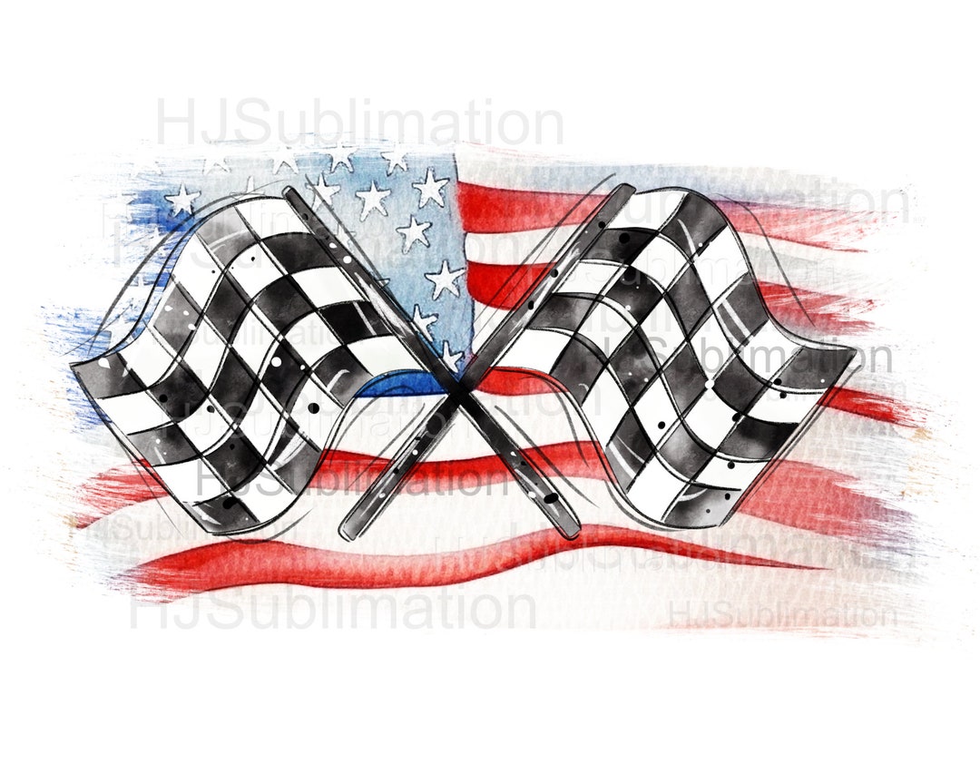 Checkered Flag and Grunge USA Flag Background Png.brush - Etsy