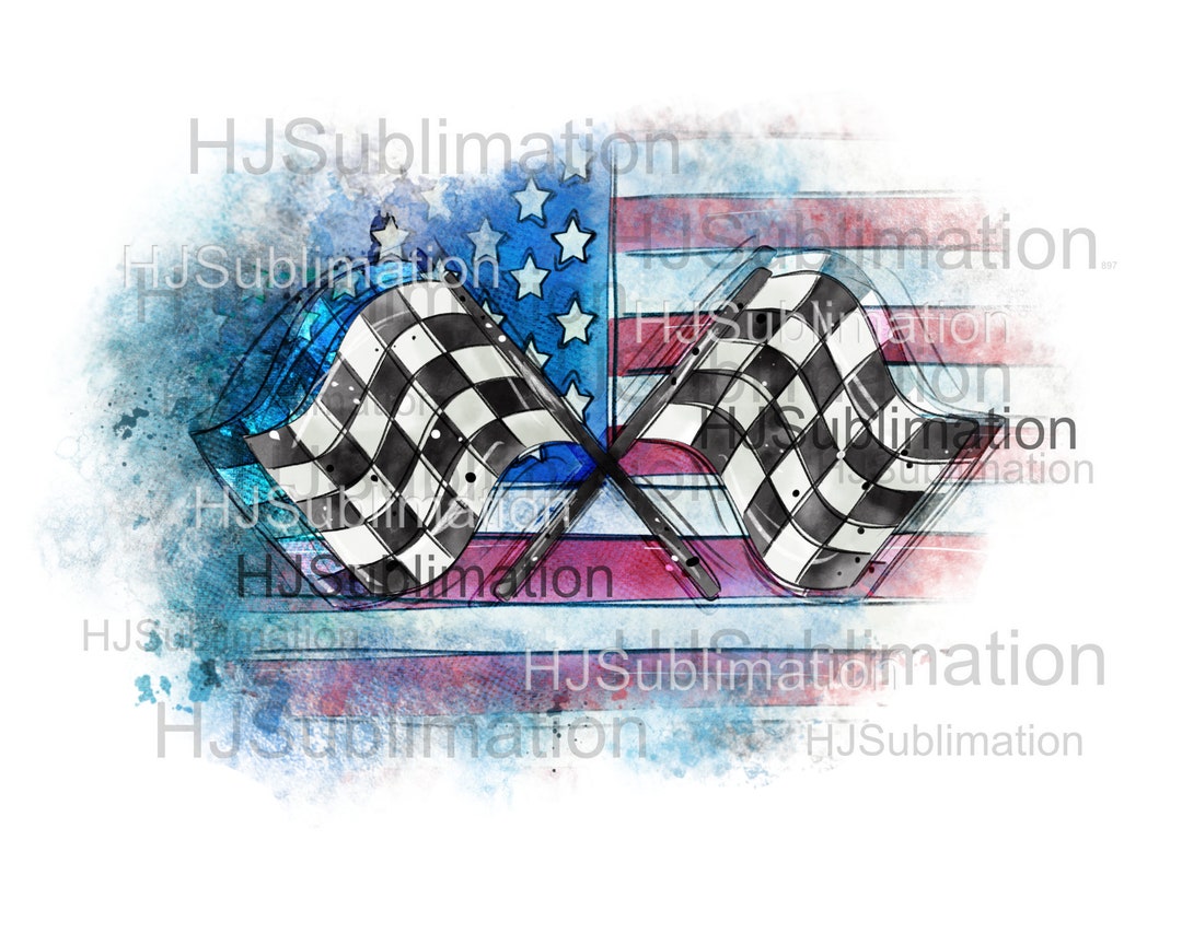American Flag Racing Sublimation PNG | Checkered Flags Digital Design ...