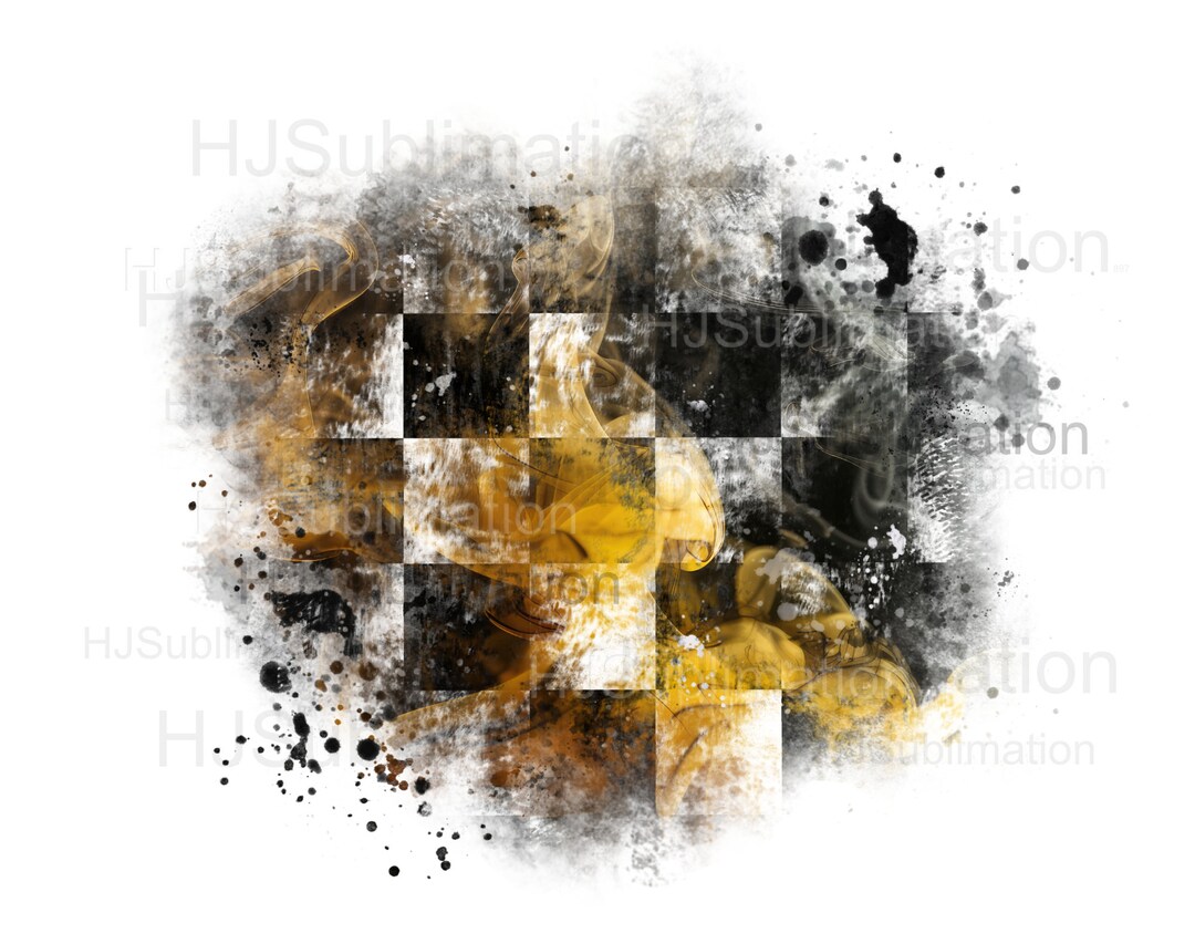 Yellow & Black Checkered Smoke PNG / Grunge Motorsport Sublimation ...