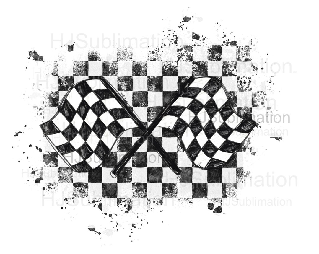 Checkered Racing Flags Sublimation Black and White Racing Pattern ...