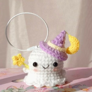 EASY Halloween Crochet Pattern. Ghost Keychain. Witch Ghost, Pumpkin ...