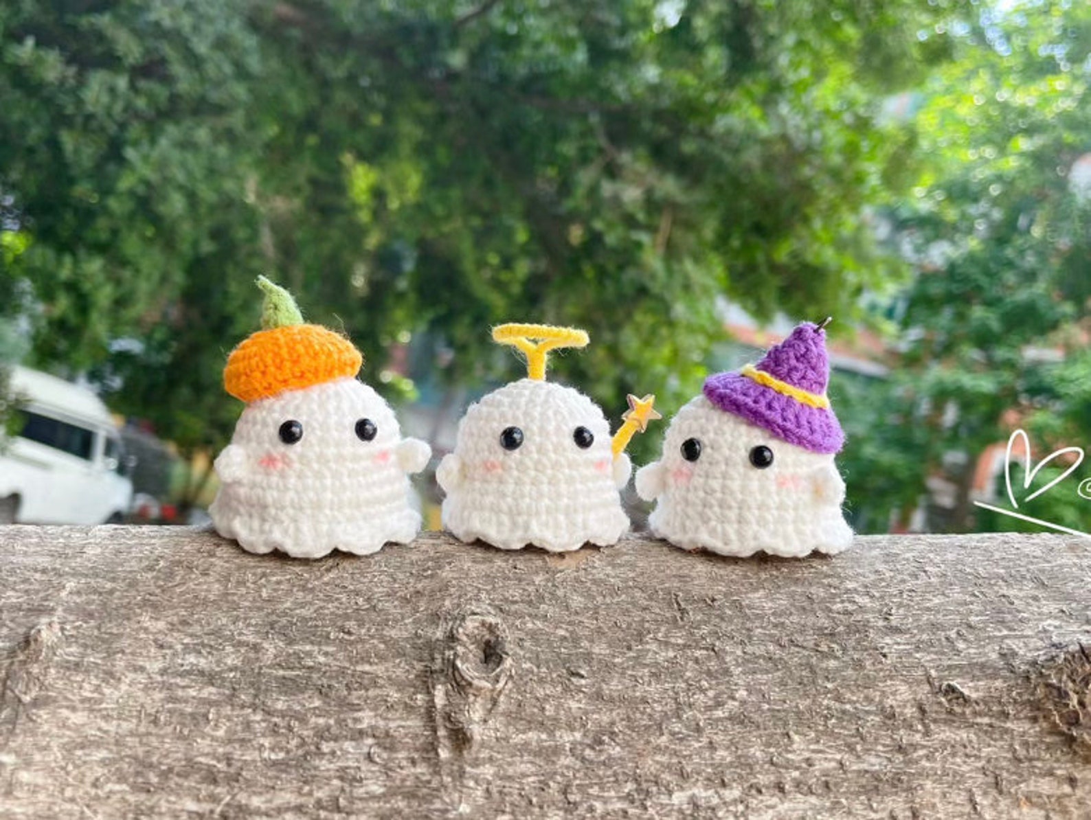Halloween Crochet Ghost Keychain Pattern: Witch, Pumpkin, Angel (PDF ...