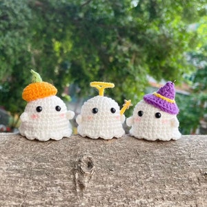 EASY Halloween Crochet Pattern. Ghost Keychain. Witch Ghost, Pumpkin ...