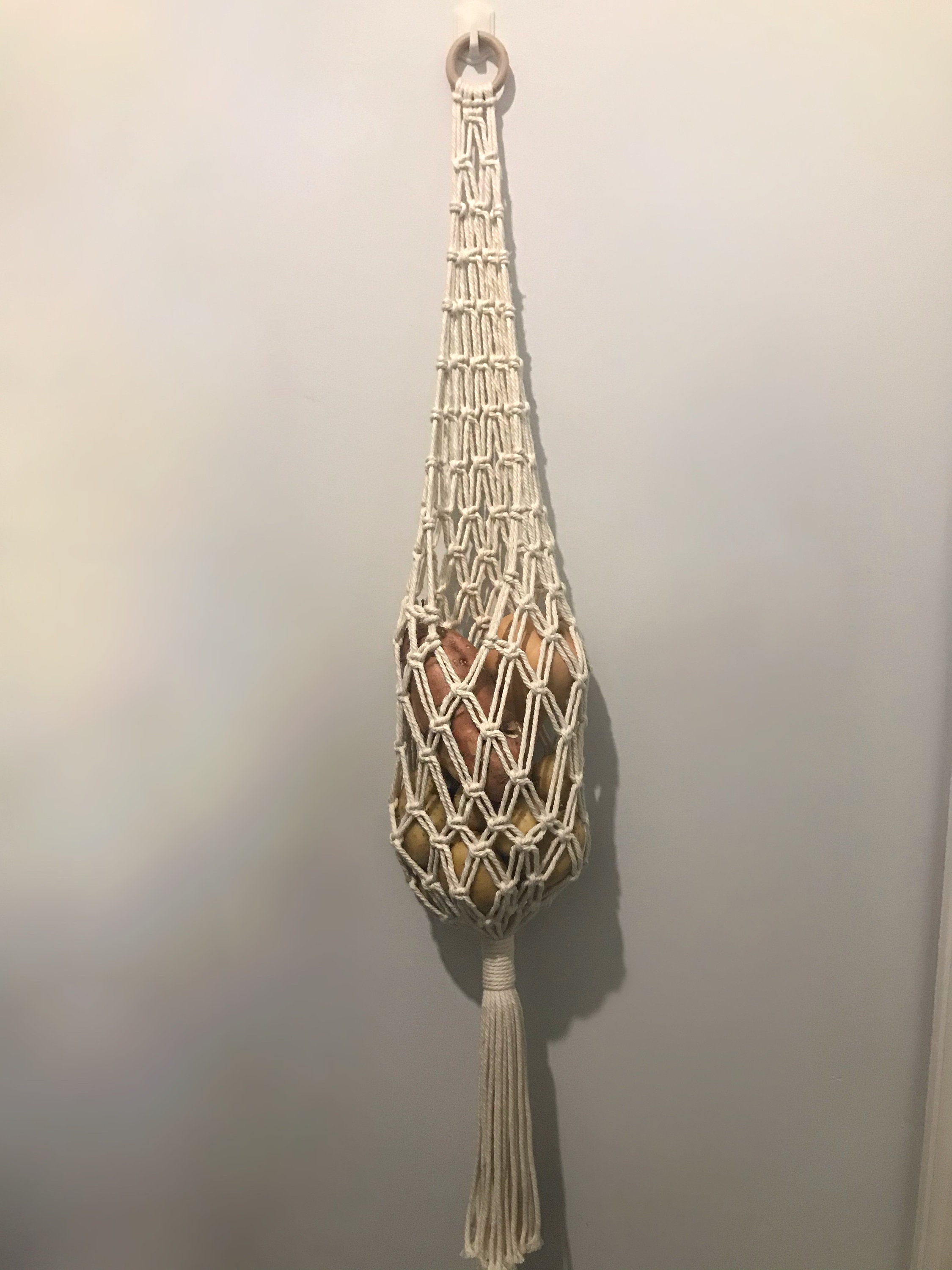 Macrame Kitchen Vegetable Bag Trio - Etsy UK