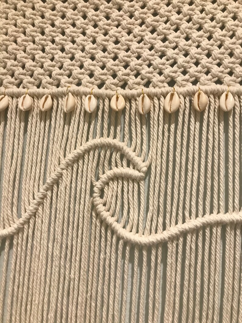 Wave and Shells Macrame Wall Hanging | Etsy