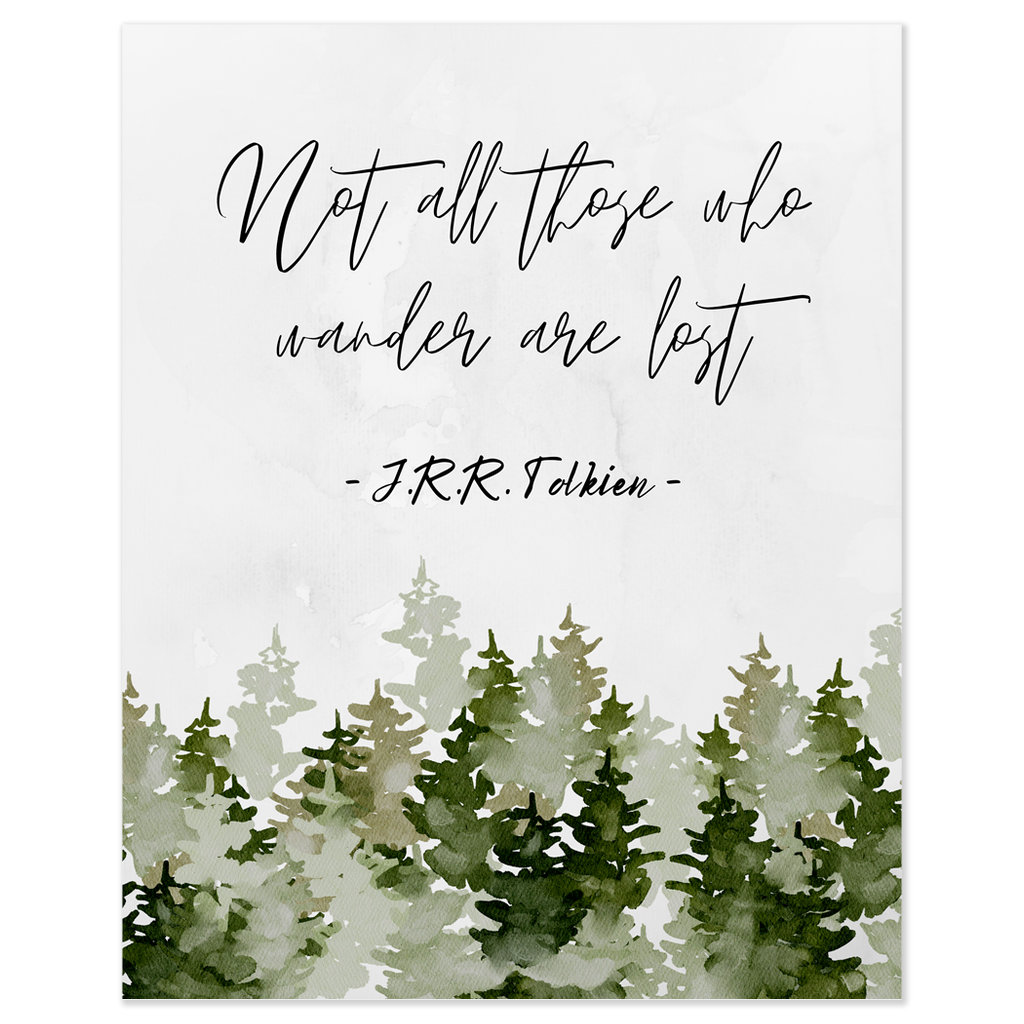 JRR Tolkien Quote Wall Art, not All Those Who Wander Are Lost ...