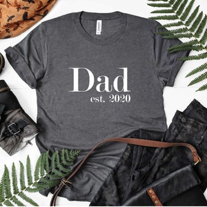 Dad Est 2020 Shirt, Father's Day Gift, Cute Dad Shirt, New Dad T-shirt ...