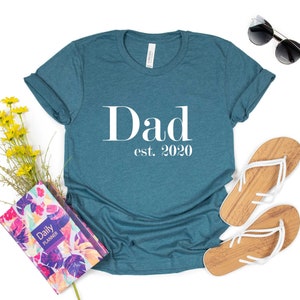 Dad Est 2020 Shirt, Father's Day Gift, Cute Dad Shirt, New Dad T-shirt ...