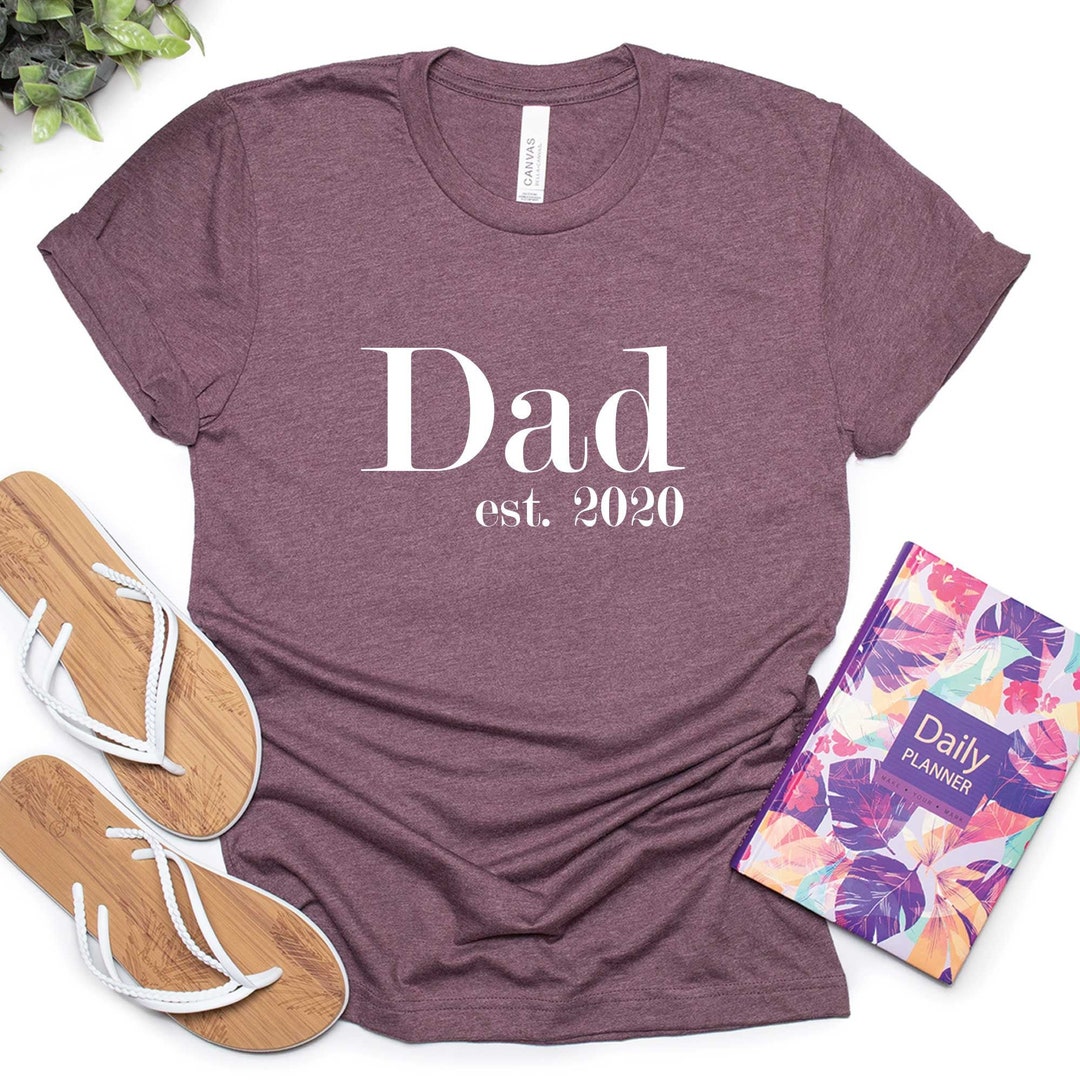 Dad Est 2020 Shirt, Father's Day Gift, Cute Dad Shirt, New Dad T-shirt ...
