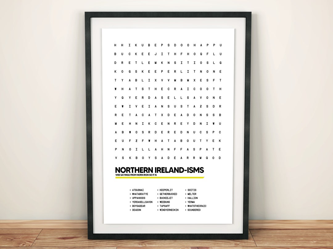 Graffiti of Northern Ireland - Wordsearch Print - Etsy