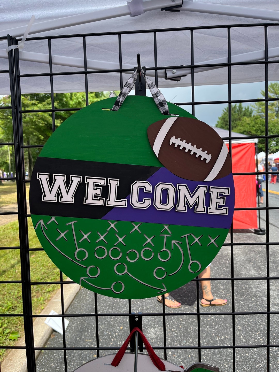 Welcome Football Door Sign - Etsy