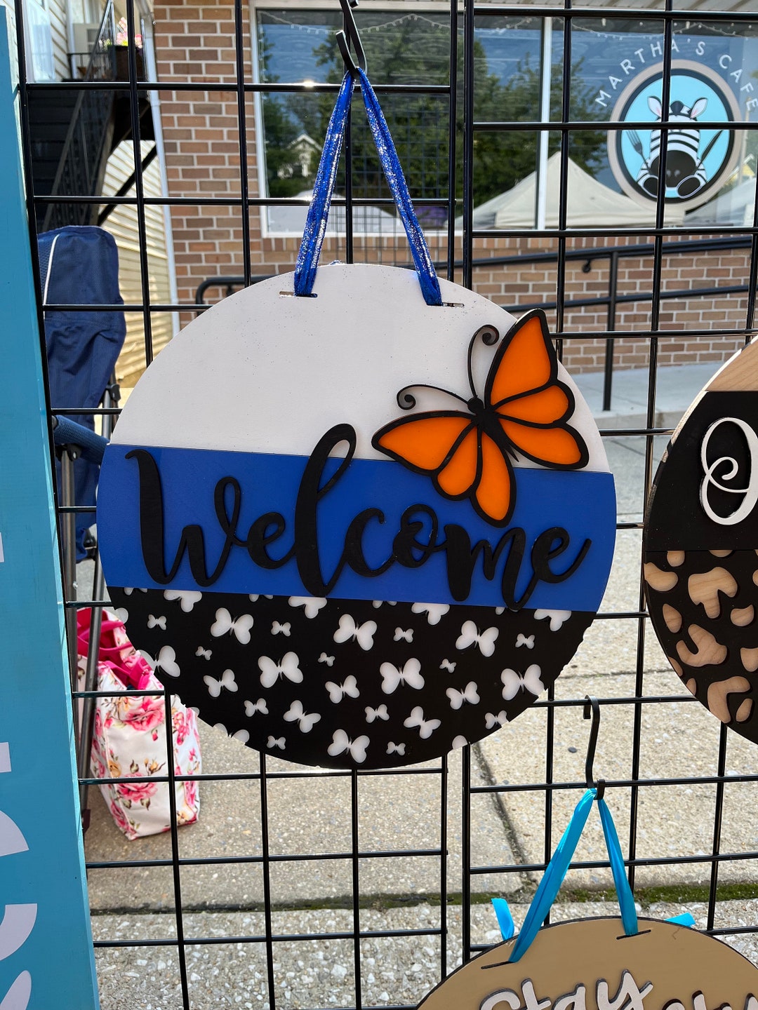 Welcome Butterfly Door Sign - Etsy