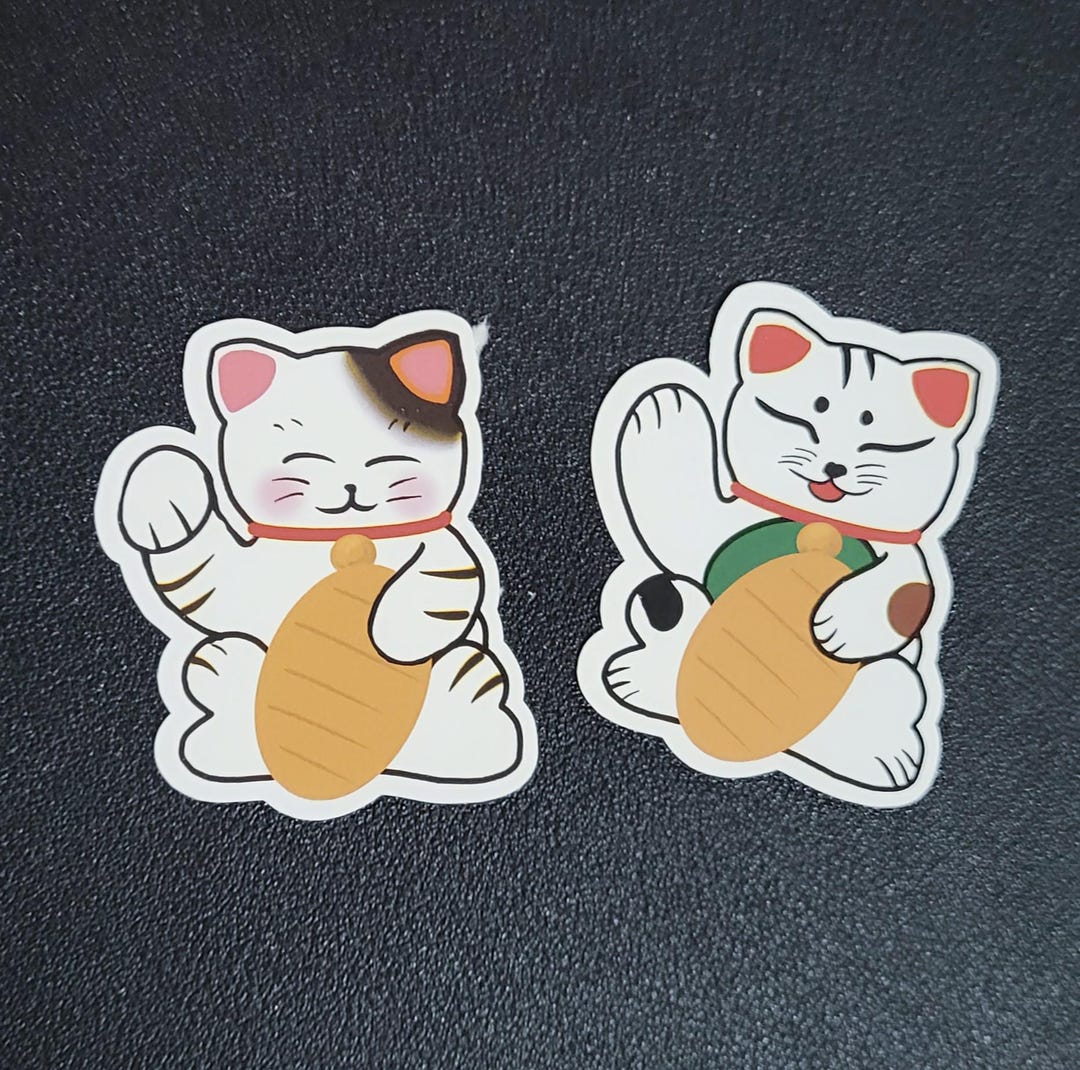 Lucky Cat Sticker - Maneki-neko Vinyl Sticker - Etsy