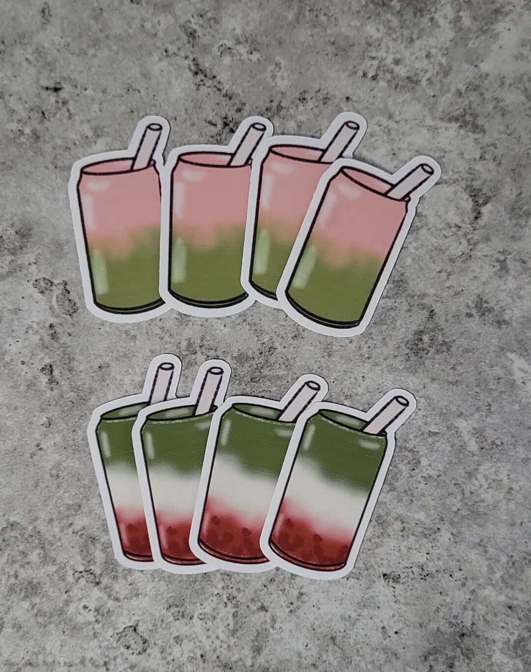 Strawberry Matcha Latte Stickers - Etsy