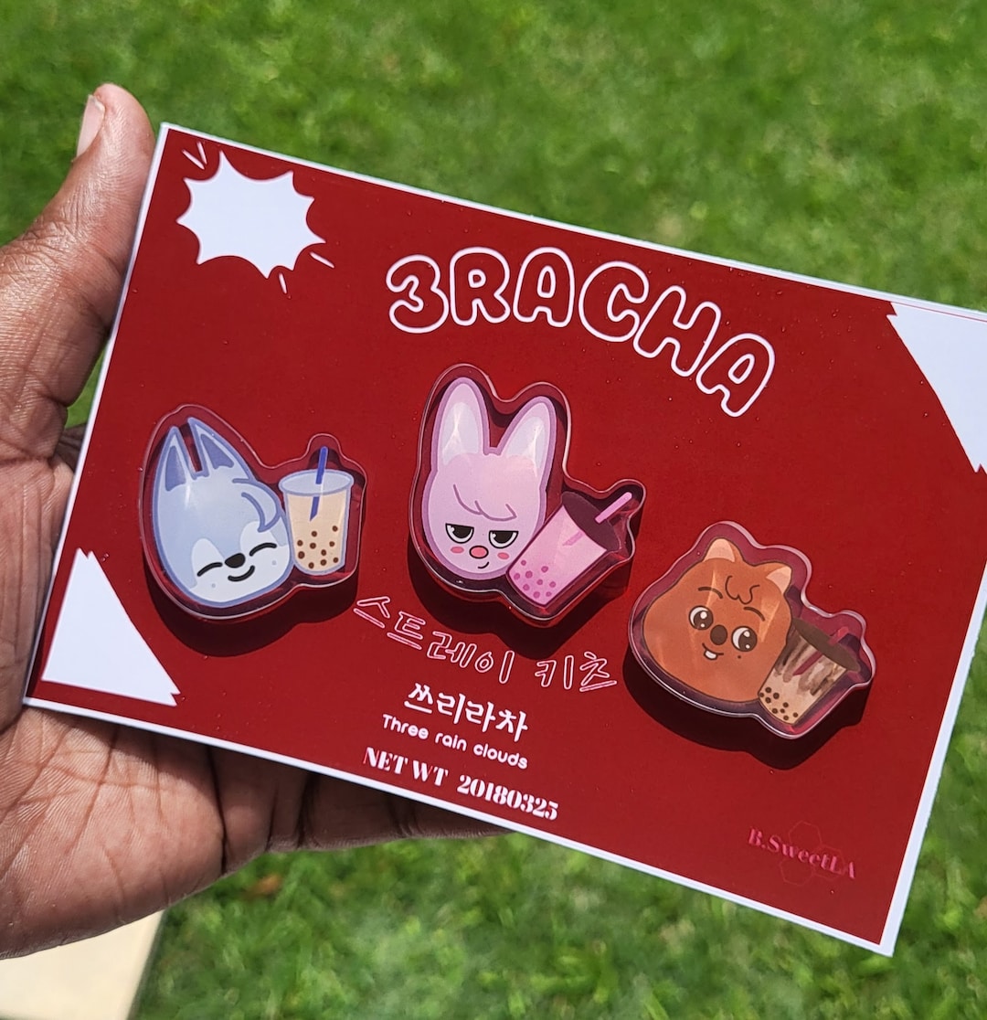 Stray Kids Skzoo 3racha Boba Tea Pin Set - Etsy