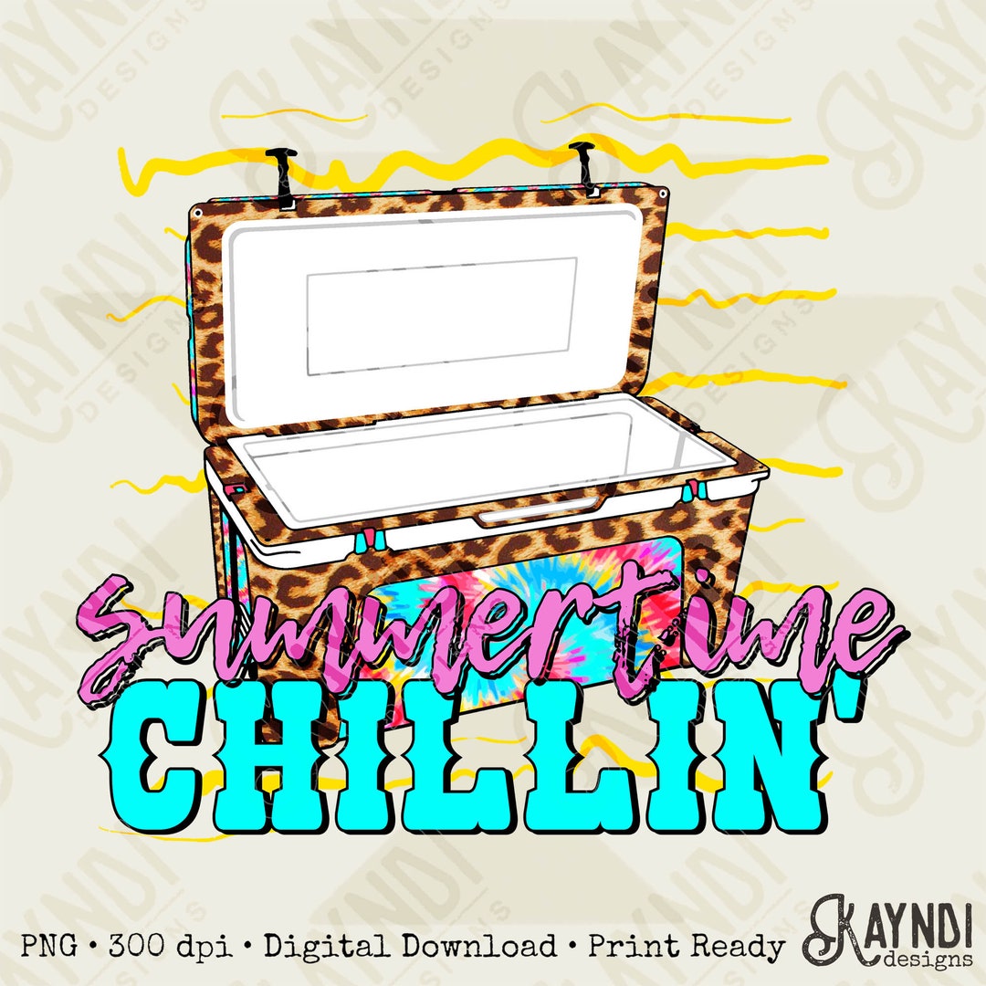 Summertime Chillin Leopard Tide Ice Chest Cooler Sublimation Design PNG ...