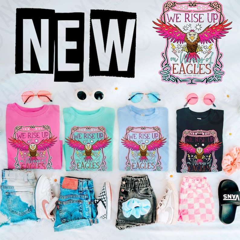 We Rise up on Wings of Eagles Sublimation Design PNG Digital Download ...
