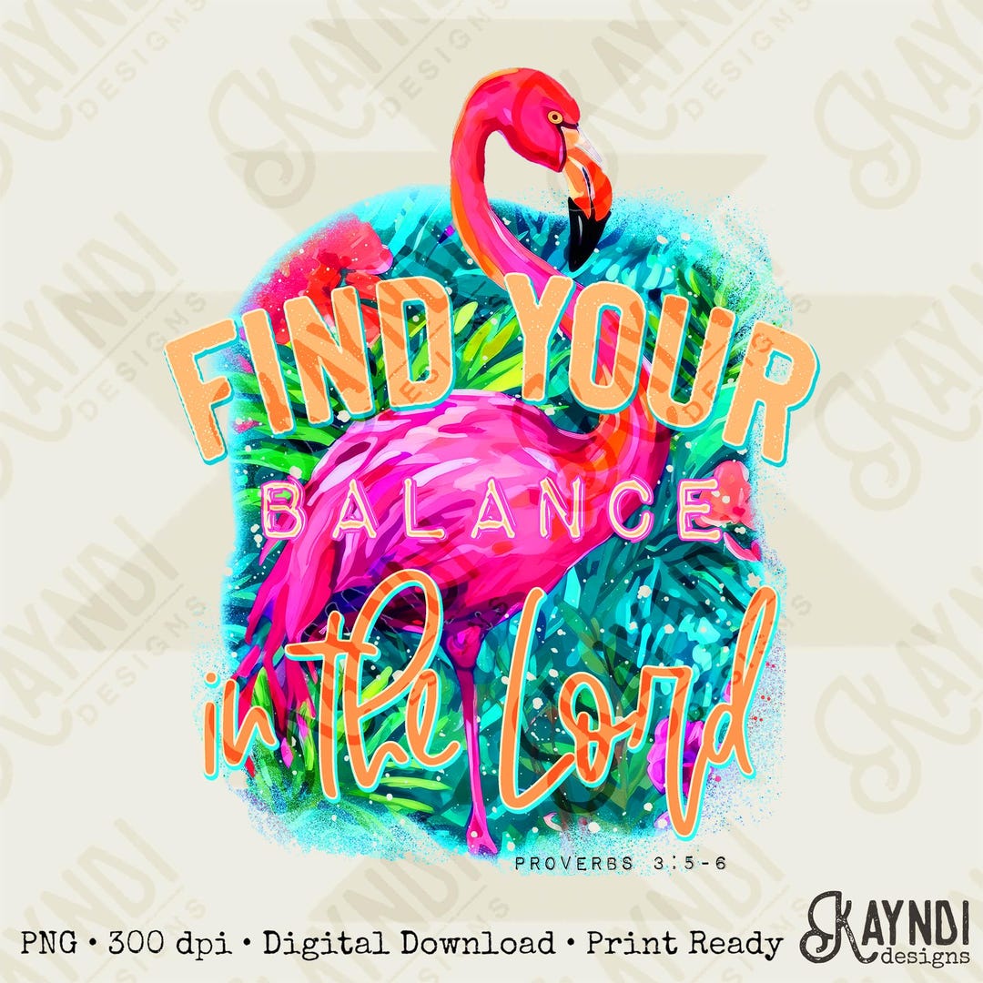 Find Your Balance in the Lord Flamingo Sublimation Design PNG Digital ...