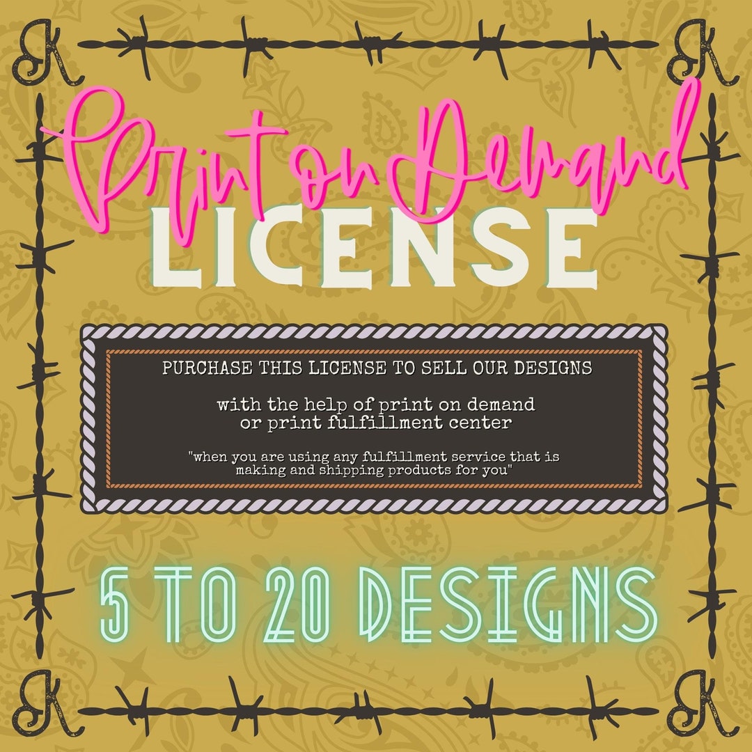Printed on Demand "pod" License 5 to 20 Designs - Etsy