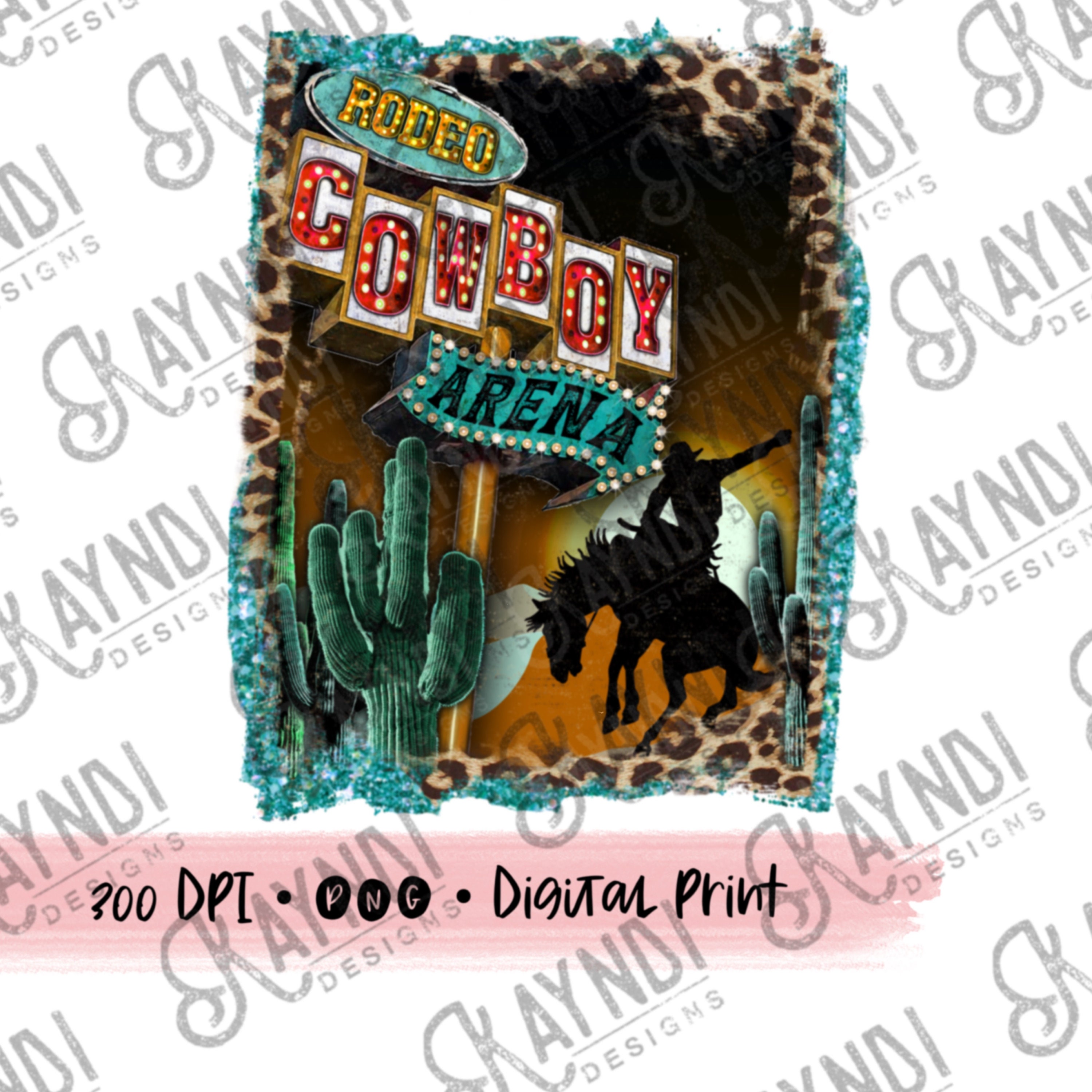 Rodeo Cowboy Arena Marquee Sublimation Design PNG Digital - Etsy